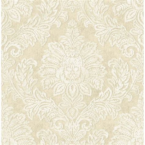 Seabrook Designs Porterfield Leaf Damask Unpasted Wallpaper Bed Bath