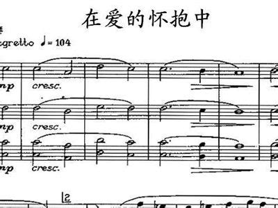 在爱的怀抱中 木管乐器三部轮奏 歌谱 五线谱
