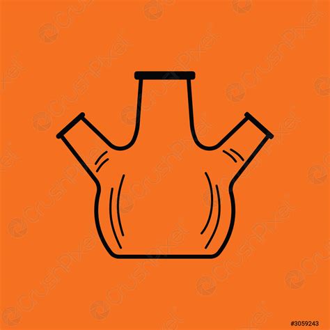 Icon Of Chemistry Round Bottom Flask With Triple Throat Stock Vector 3059243 Crushpixel