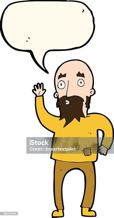 말풍선이 있고 손 흔드는 Bearded 남자 말풍선을 있는 2015년에 대한 스톡 벡터 아트 및 기타 이미지 2015년