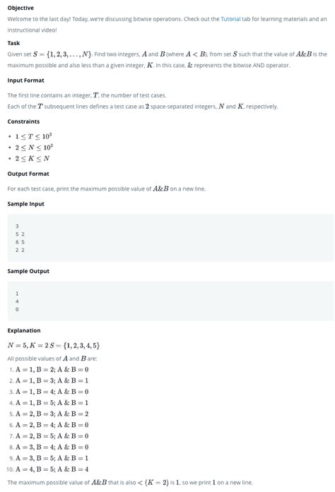 Day 29 Bitwise And Kickstart Coding