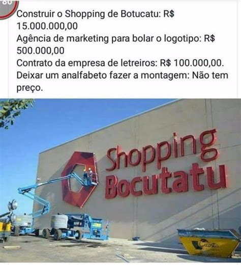 Letreiro Da Fachada Do Shopping Botucatu Foi Montado Erro