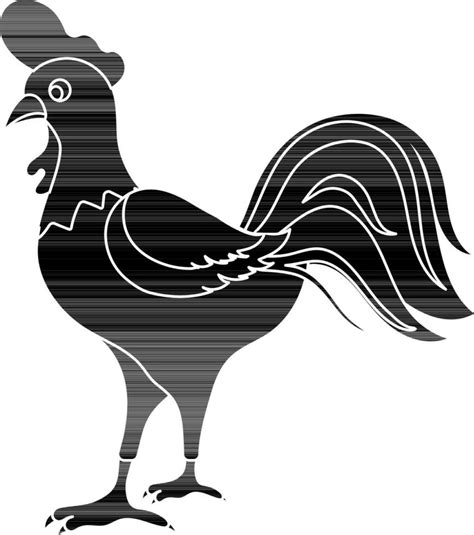 Black And White Cock In Flat Style 24392145 Vector Art At Vecteezy