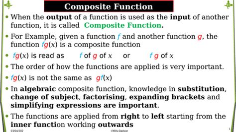 Composite Function Algebraic Version Teaching Resources