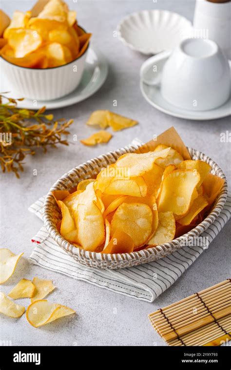 Cassava Chips A Traditional Indonesian Snack Are Made From Thin