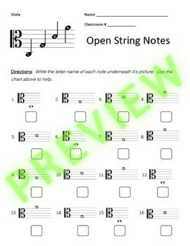 Open Strings Notes Identification By String Ed TPT