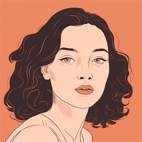 Premium Ai Image Abstract Woman Doodle Graphic Portrait Digital