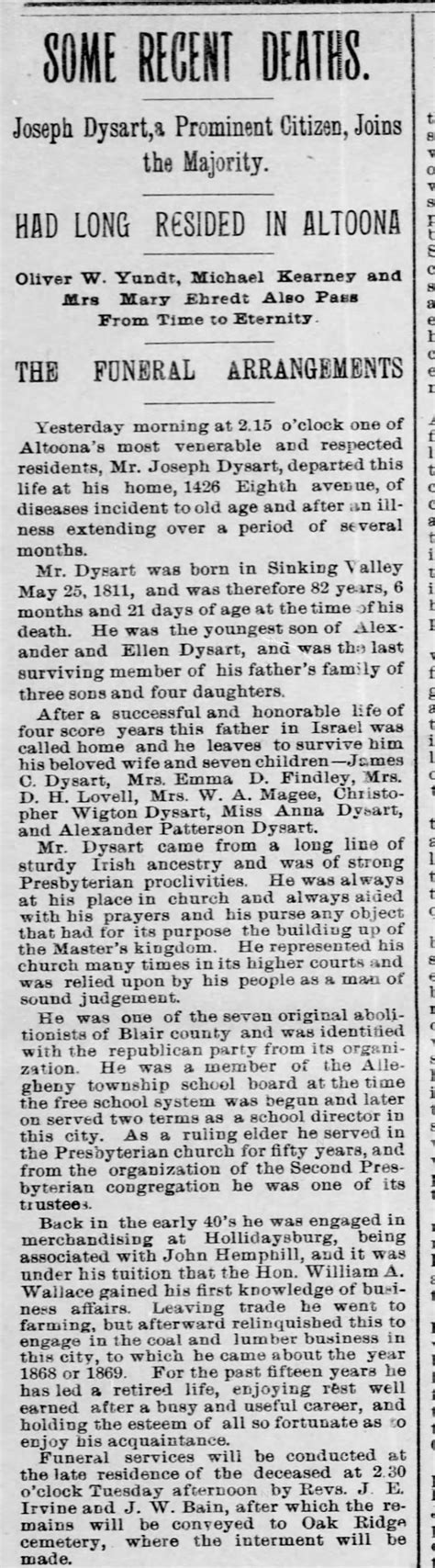 Joseph Dysart Obituary ™