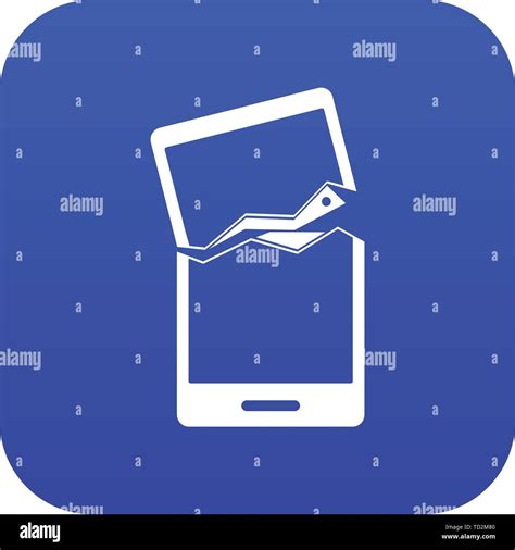 Broken Phone Icon Digital Blue Stock Vector Image Art Alamy