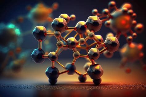 Premium Photo Abstract Molecules Design Molecular Structure With Spherical Particles Ai Generation