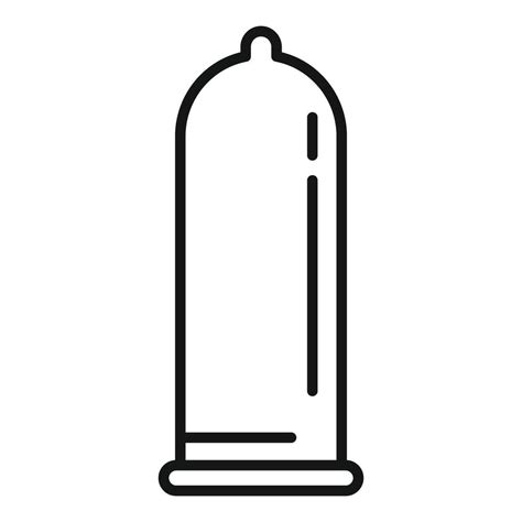 Simple Line Drawing Of A Condom For Safe Sex And Health Concepts