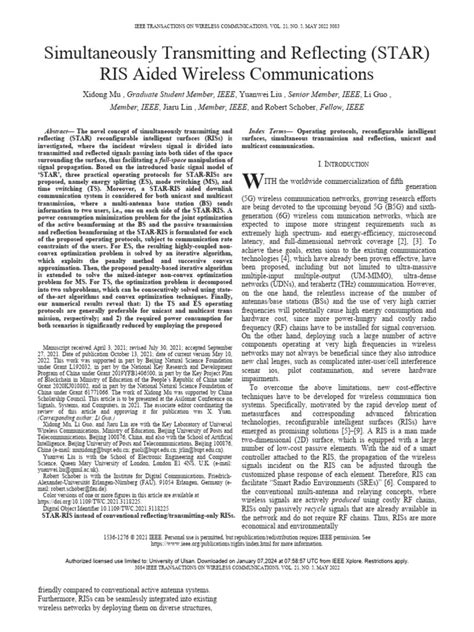 Simultaneously Transmitting And Reflecting Star Ris Aided Wireless Communications Pdf Matrix