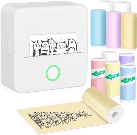 Mini Impresora Impresora Térmica Portátil Con 10 Rollos De Papel