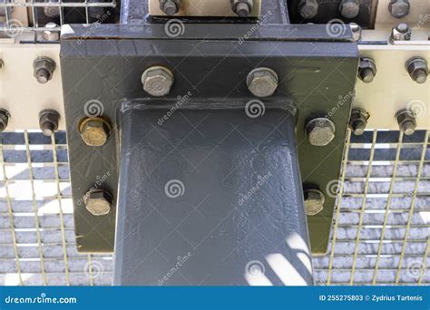 Massieve Constructie Van Industrieel Staal Met Bouten Die Stalen Balken