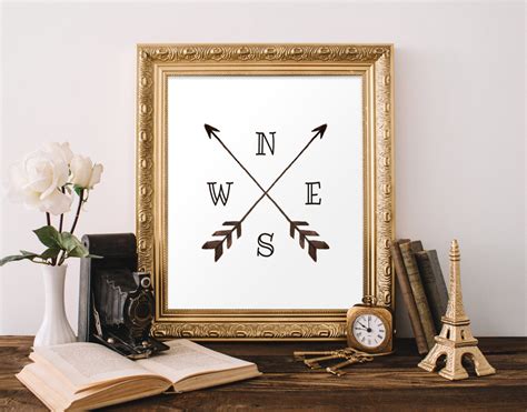 Compass Print Printable Arrows Print Gallery Wall Prints Tribal Wall Art Watercolor Dorm