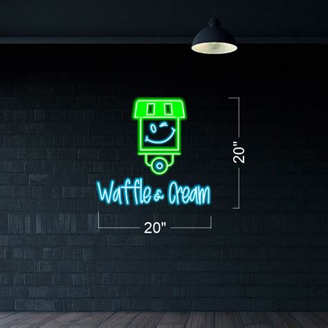 2 Set Waffle And Cream Led Neon Sign