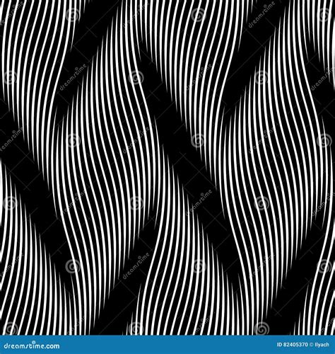 Vector Seamless Pattern Of Linear Wavy Braids And Curve Lines Stock Vector Illustration Of