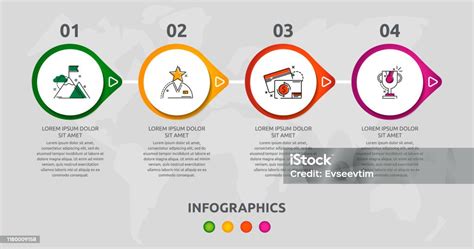 벡터 인포 그래픽 3d 템플릿 원 네 화살표 다이어그램 그래프 프리젠 테이션 4 가지 옵션이있는 비즈니스 개념 콘텐츠에 대한 빈 공간 단계 타임 라인 워크플로 마케팅 웹 에