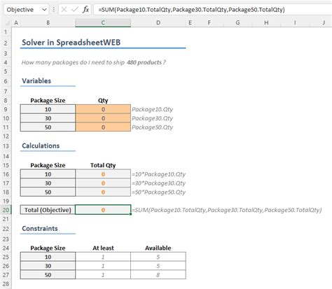 Solver Event SpreadsheetWeb Help