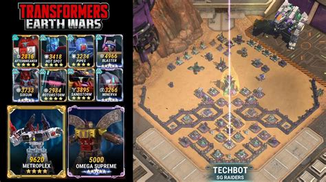 Transformers Earth Wars Afterbreaker Sac Vs Techbot SG Raiders