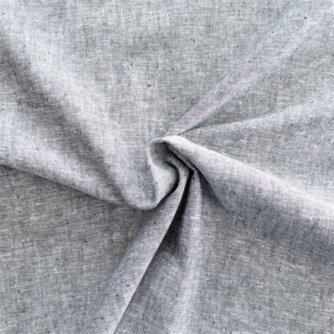 Buy Black And White Linen Blend Slubby Chambray Dressmaking Fabric