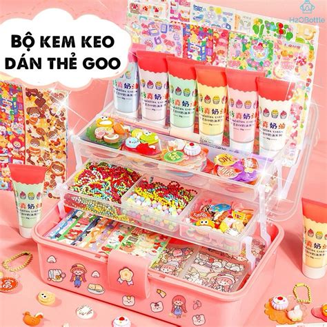 Bộ đồ Chơi Diy Handmade Làm Móc Khoá Thẻ Goo Kèm Keo đồ Chơi Cho Bé Gái