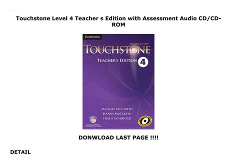 Touchstone Level 4 Teacher S Edition With Assessment Audio Cdcd Rom Ppt