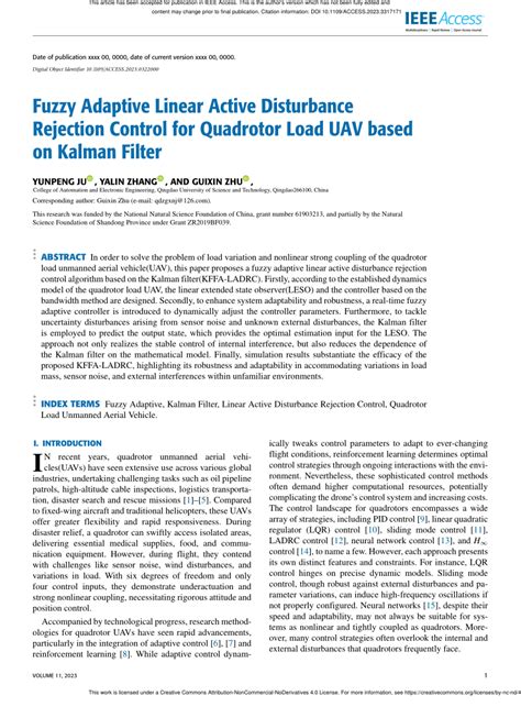 Pdf Fuzzy Adaptive Linear Active Disturbance Rejection Control For Quadrotor Load Uav Based On