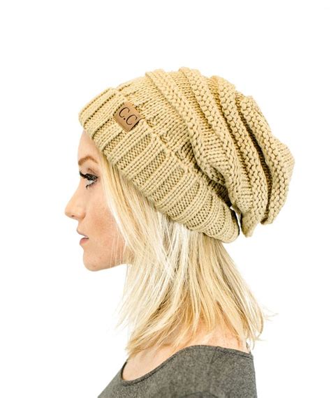 Unisex Solid Color Knit Oversized Slouchy Beanie Beanie Slouchy