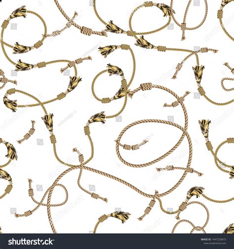 Seamless Rope Tassel Pattern Rope Background Stock Vector Royalty Free