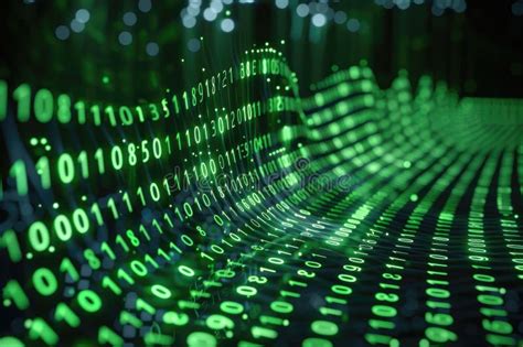 Abstract Green Binary Code Data Stream Digital Technology Background