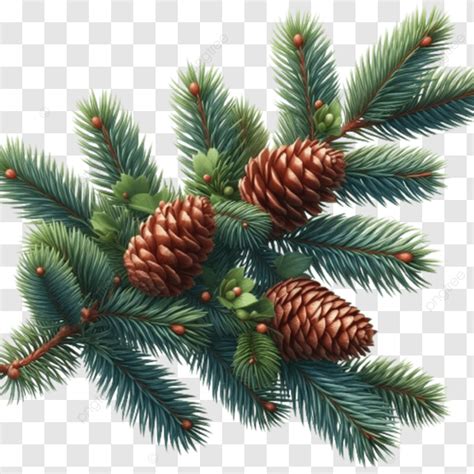 分離されたモミの木の枝と円錐形イラスト素材透過、pngフリー画像ダウンロード Pngtree
