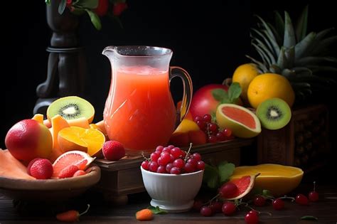 Premium Photo Homemade Tropical Fruit Medley Homemade Fruit Juice