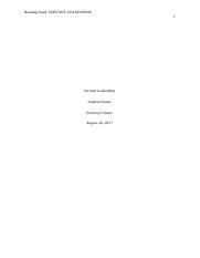 SERVANT LEADERSHIP ANSWER Docx Running Head SERVANT LEADERSHIP 1