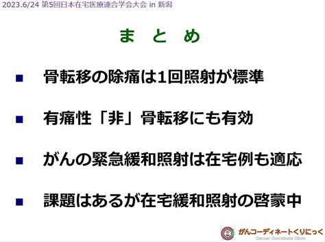 在宅医療と緩和的放射線治療 1回照射の啓蒙に向けて