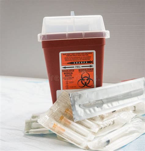 Sharp Items In A Medical Setting Are Safely Stored Stock Image Image Of Used Bleeding