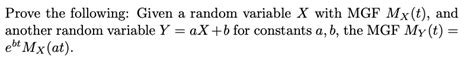 Solved Prove The Following Given A Random Variable X ﻿with