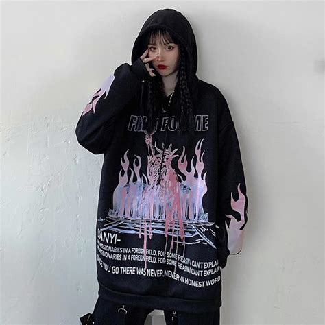 Purple Flame Unisex Men Women Streetwear Graphic Hoodie