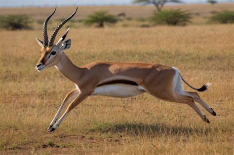 Premium Photo Graceful Impala In Midstride On Savanna