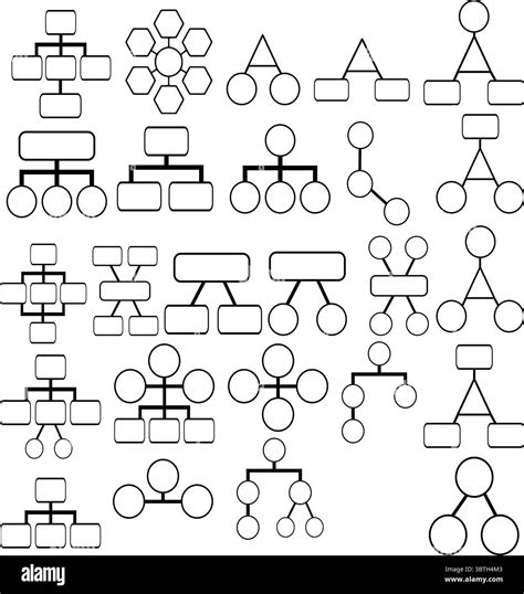 Collection Of Diverse Vector Organizational Charts Including