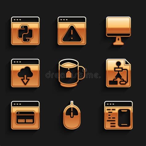 Set Cup Of Tea With Tea Bag Computer Mouse Software Flowchart