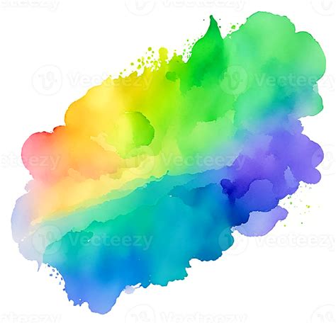 A Rainbow Watercolor Ink Stain Backdrop Element Ai Generative 27169188 Png