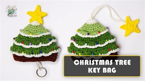 crochet christmas crochetHow to Crochet a Christmas Key Holder聖誕樹鑰匙包鉤