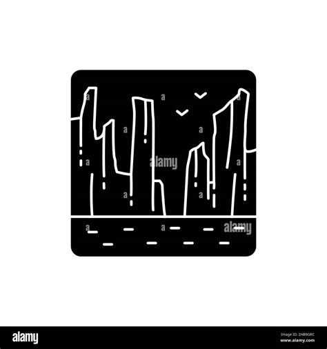 Canyon Color Line Icon Isolated Vector Element Outline Pictogram For Web Page Mobile App