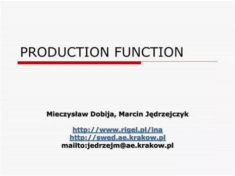 PPT PRODUCTION FUNCTION PowerPoint Presentation Free Download ID