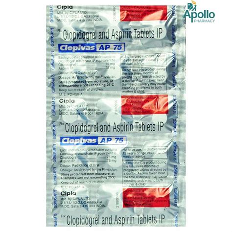 Clopivas Ap 75 Tablet Uses Side Effects Price Apollo Pharmacy