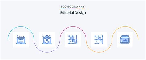 Editorial Design Blue 5 Icon Pack Including Art Page Divide Document