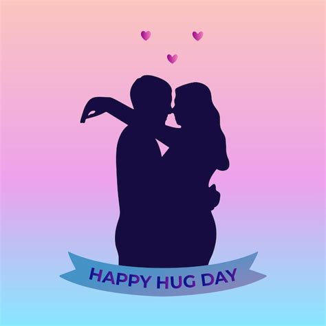 Premium Vector Silhouette Of Lovers Embracing The Embrace Of A Man