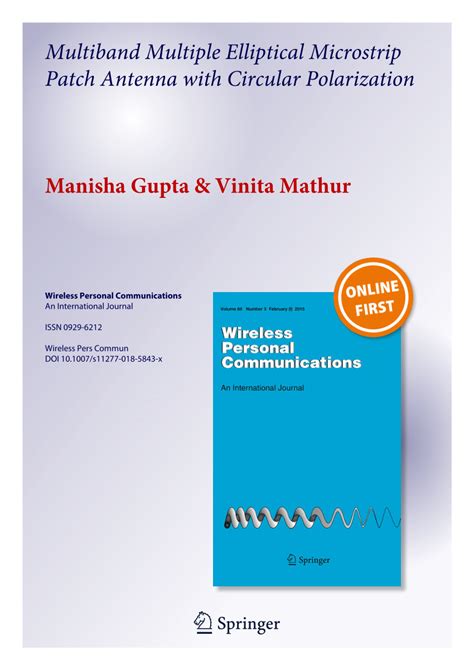 Pdf Multiband Multiple Elliptical Microstrip Patch Antenna With Circular Polarization