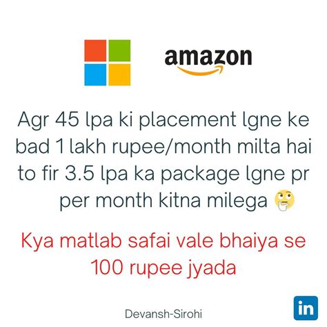 Devansh Sirohi On Linkedin Amazon Microsoft Apple Infosys Tcs Nagarro Wipro Meta